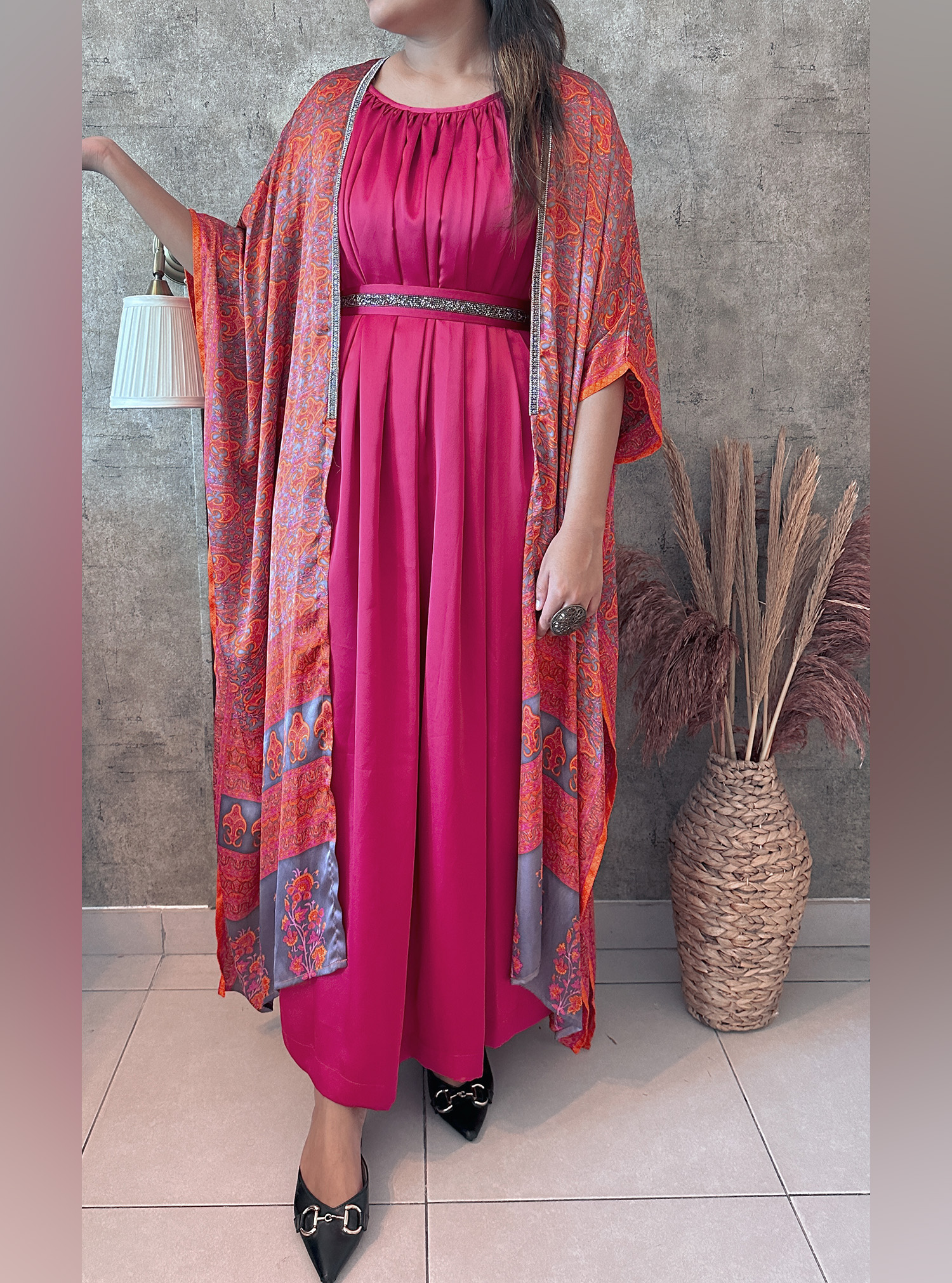 Pink kaftan set 3 piece set of dress, kaftan and belt Kaftans from ...