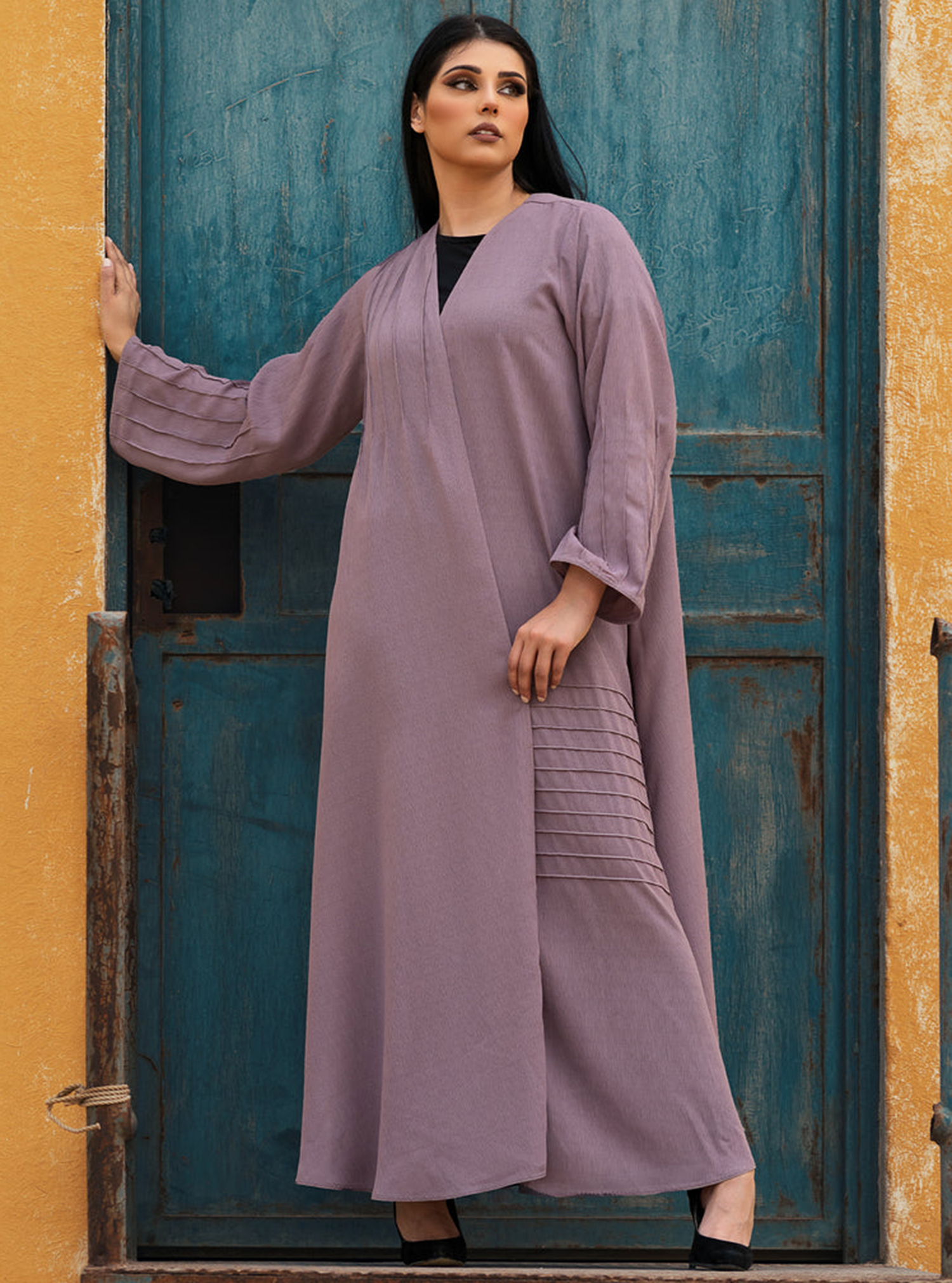 Pleated Abaya This abaya have pleats stitched on side and sleeves ...