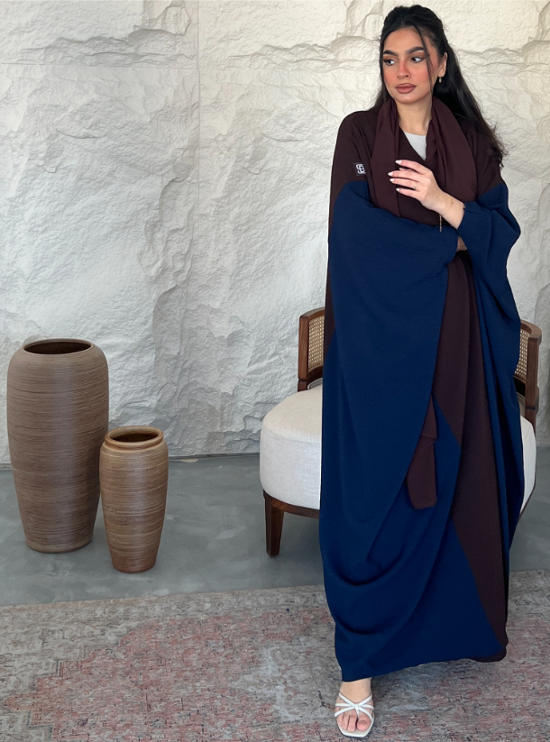 T4 Multi color elegant bisht abaya Abayas from Shelen Designs at Boksha