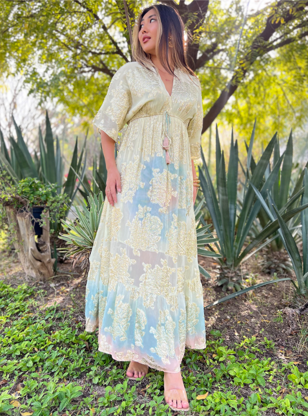 Pastel Shimmer Beautiful dress in pastel colors and golden shimmer ...