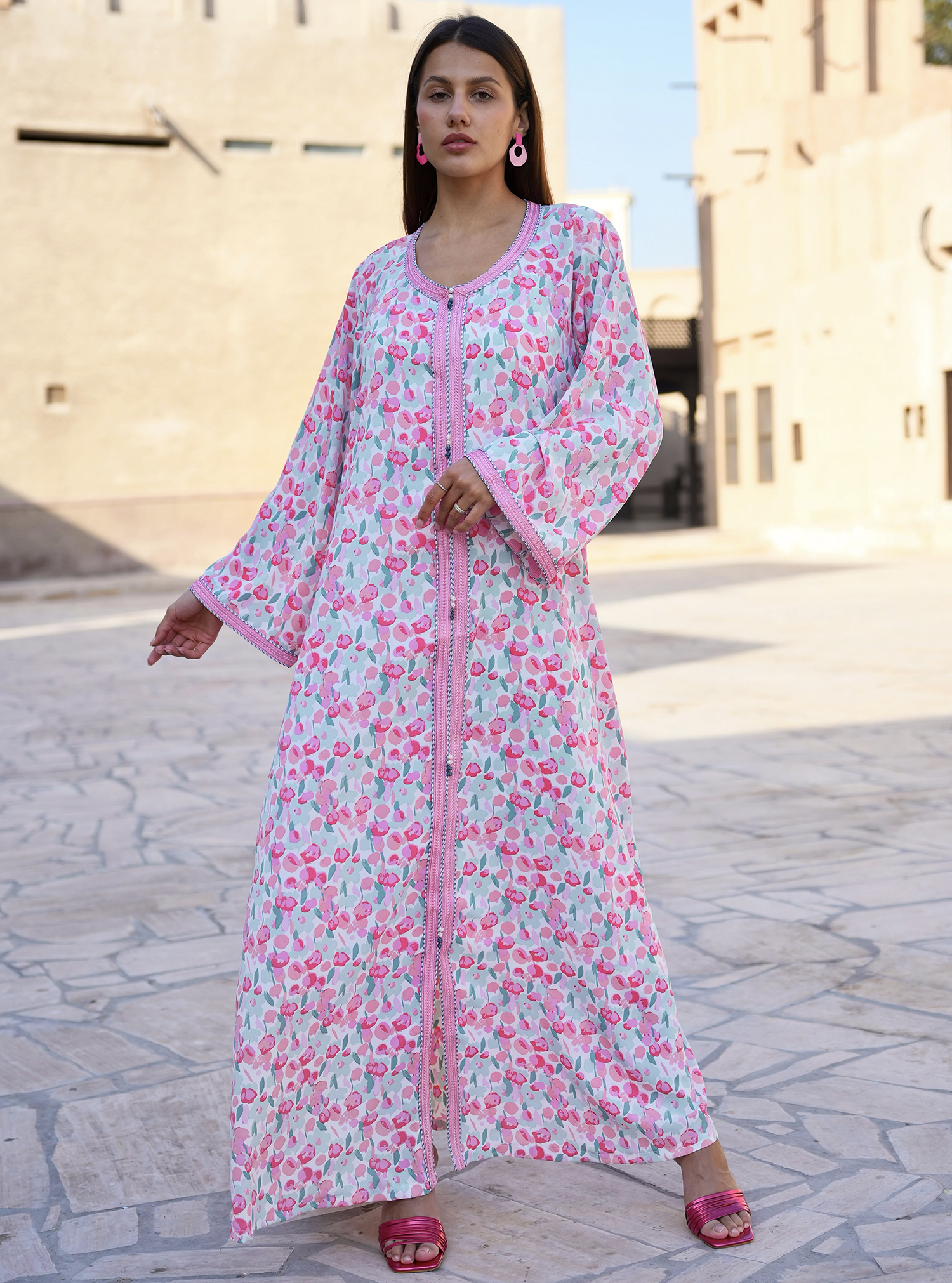 ISRA KAFTAN Crepe kaftan embroidered with Moroccan sfifa Kaftans from ...