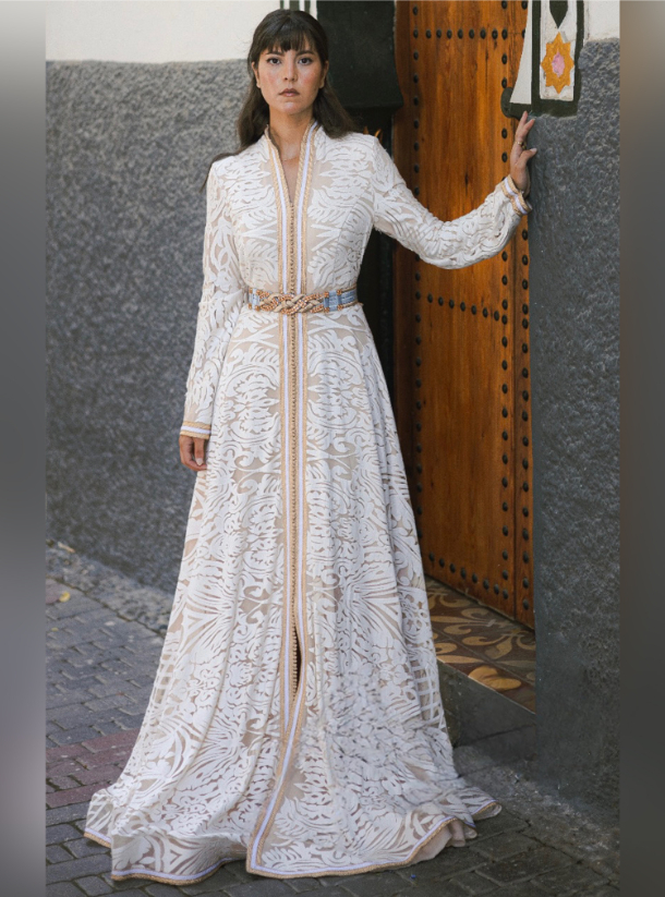 NO,03 Kaftan Off white kaftan Kaftans from Raffinato fashion at Boksha
