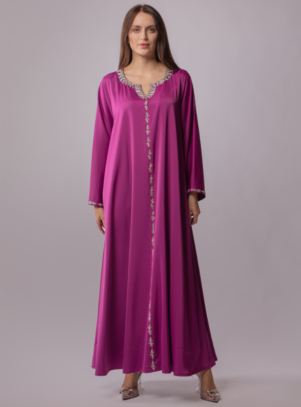 Kaftan0007 fuchsia modern kaftan embellished with elegant beads ...