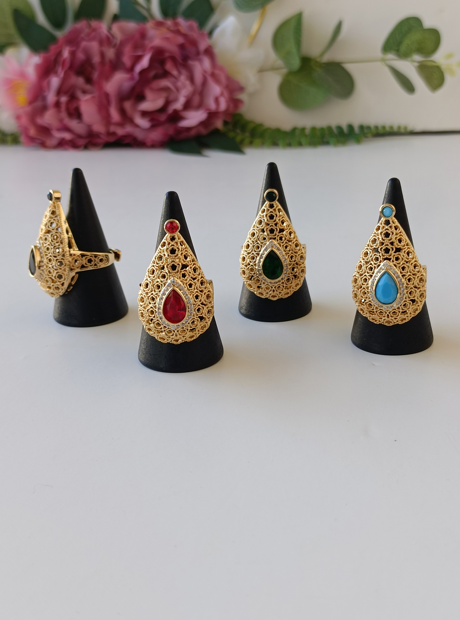 Set of 4 rings High quality set of 4 rings with colors red, black ...