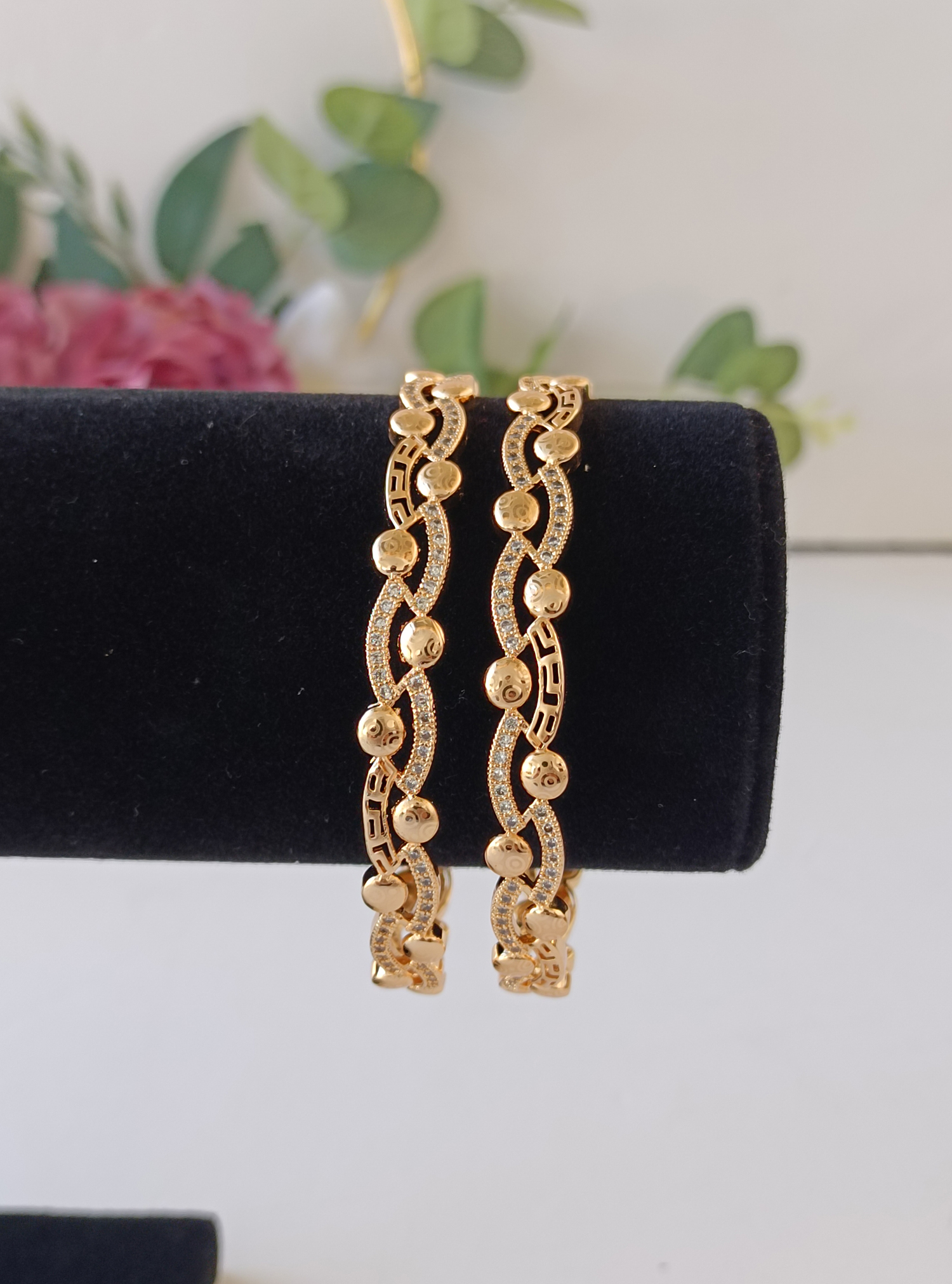 Set of 2 This is set of 2 bangles. Stones studded beautiful bangles ...
