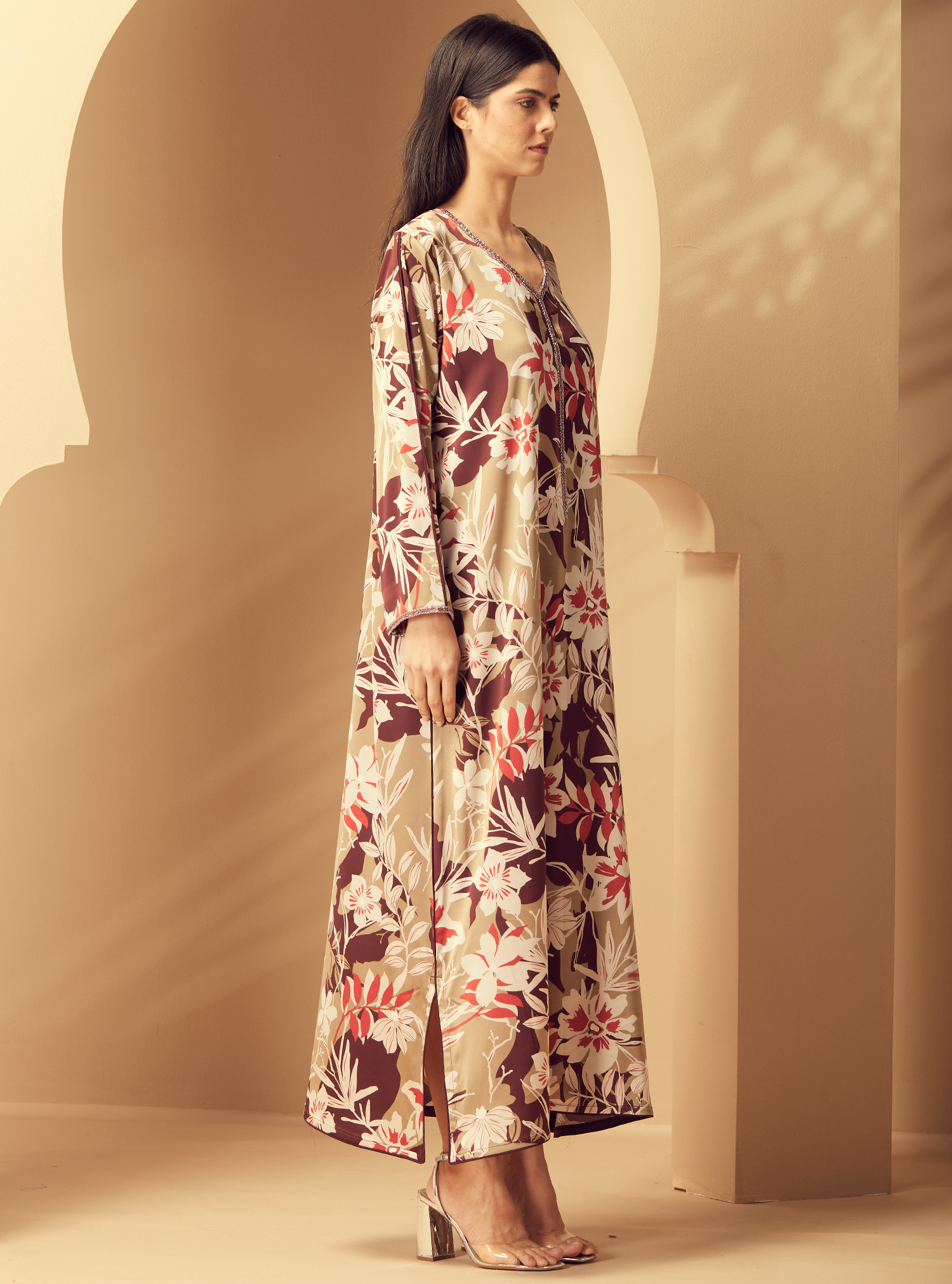 MKA - R24J05 olive green armani silk with beautiful embellishment on ...