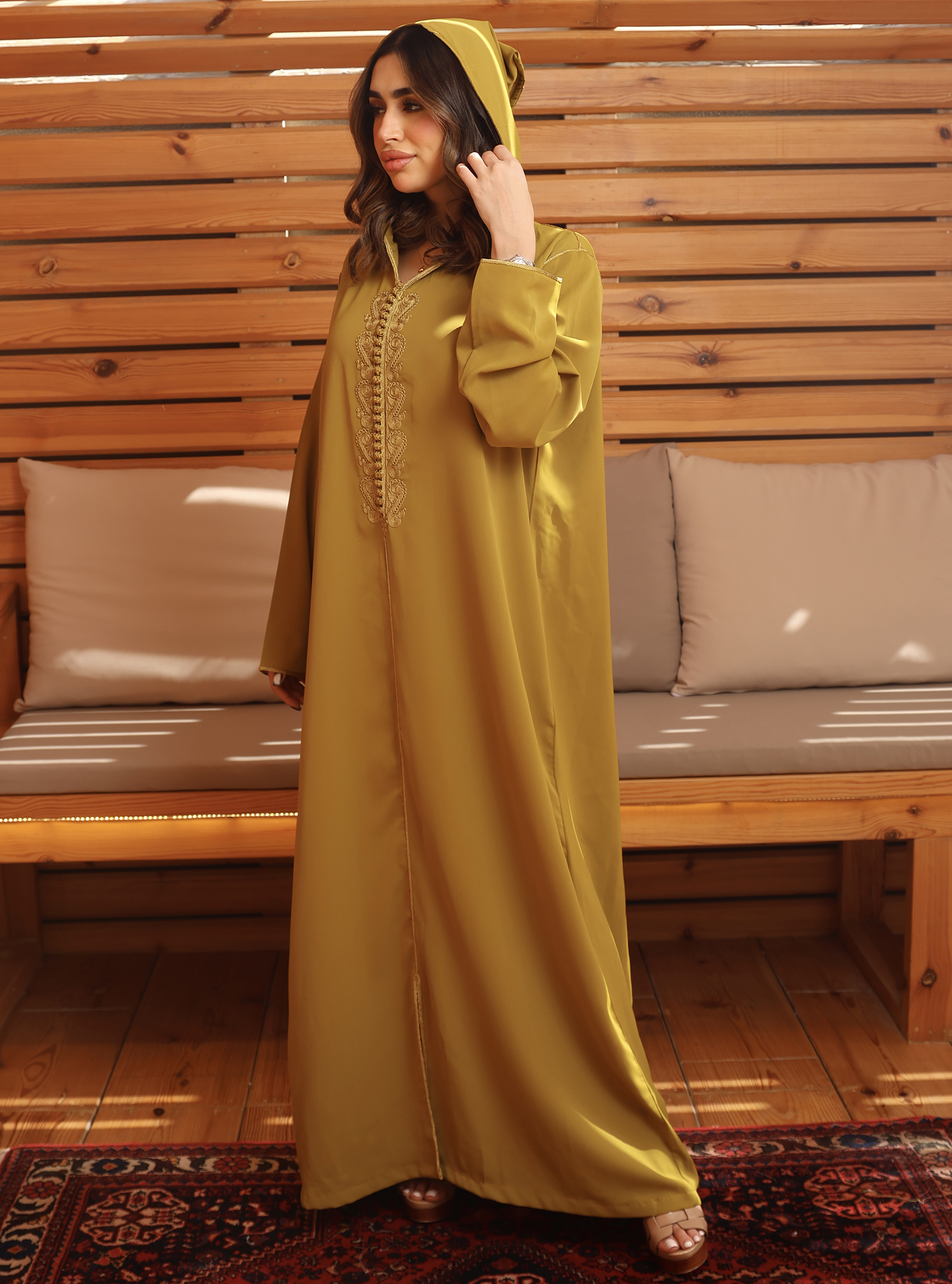 ROXO RAMADAN 18 Moroccan Kaftan With Hoodie Kaftans from ROXO at Boksha