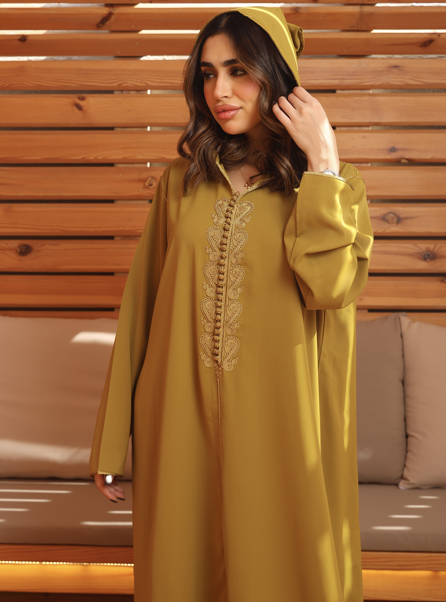 ROXO RAMADAN 18 Moroccan Kaftan With Hoodie Kaftans from ROXO at Boksha