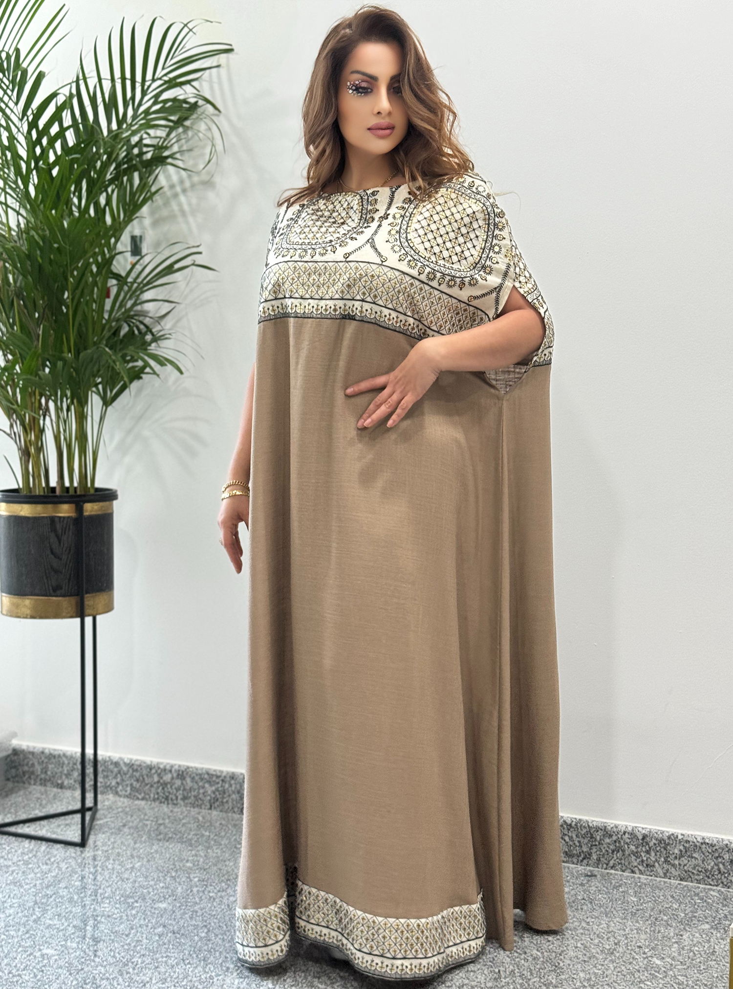 Cape kaftan pure linen cape kaftan with embrodierey Kaftans from Trendy ...