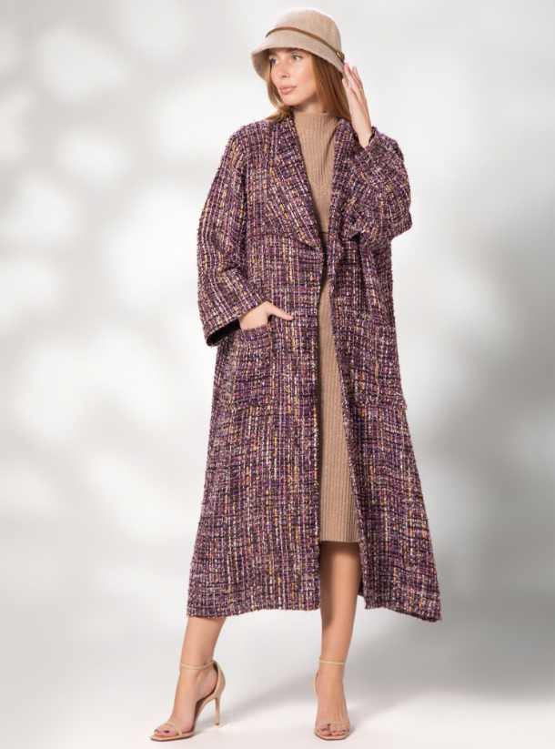 Purple Coat Elegant Purple Tweed Coat. Travel Wear from Ludan Design at ...