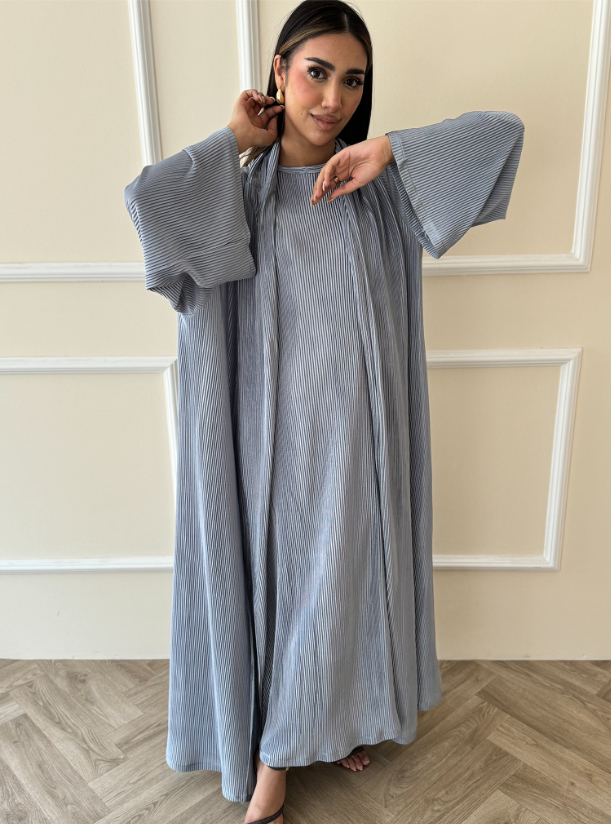 Pleated Abaya Blue Pleated Abaya Set. Comes with a Dress and Abaya ...