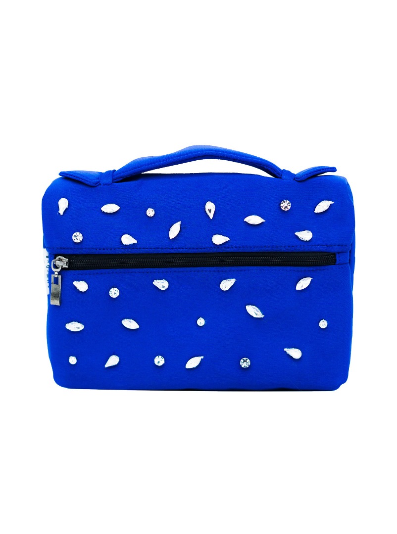 Blue Queen Bag Handmade embroidered blue bag with crystal detailing to ...