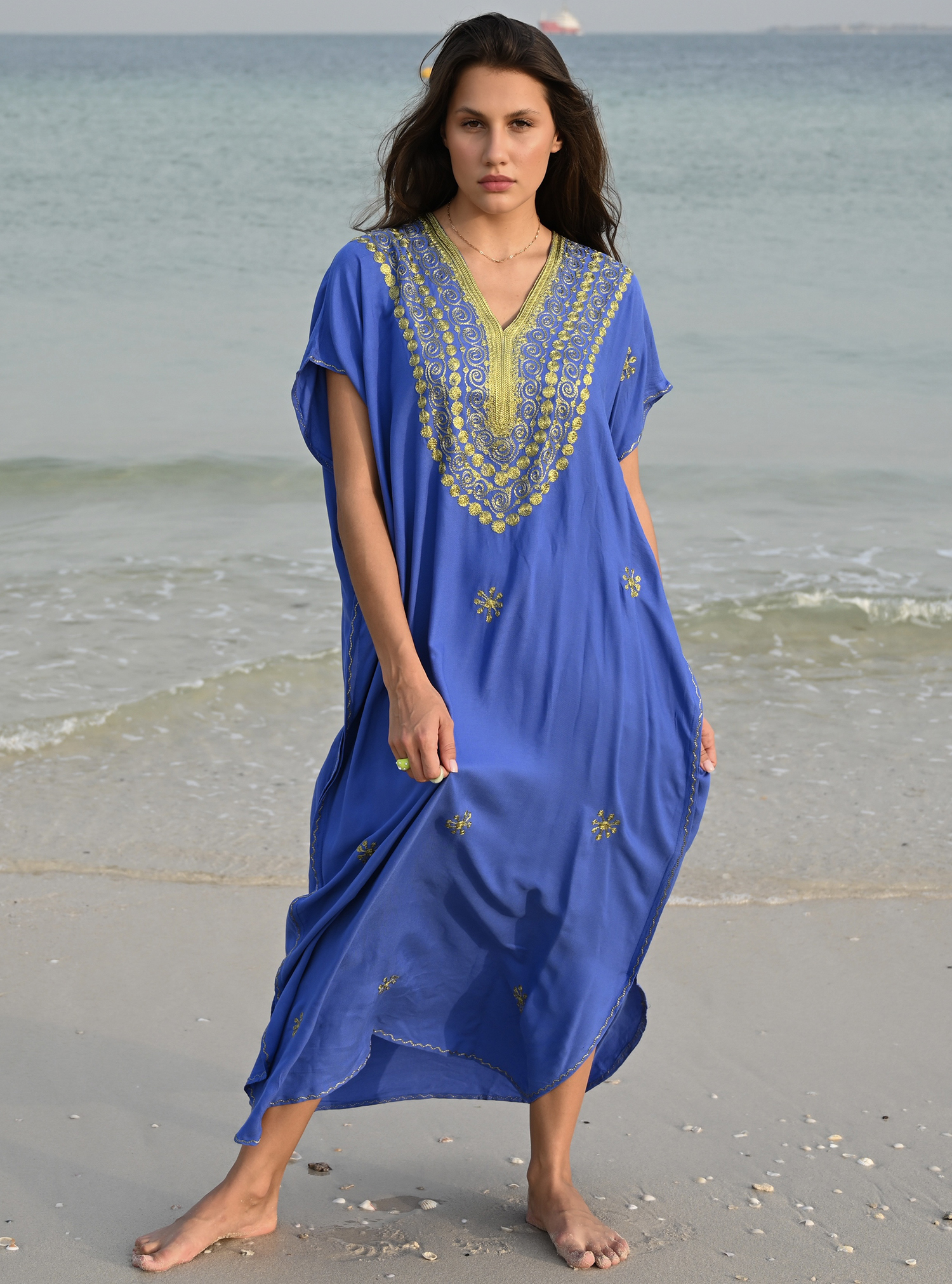 AURORA KAFTAN 3 Loose-fit kaftan features playful embroidery and is ...