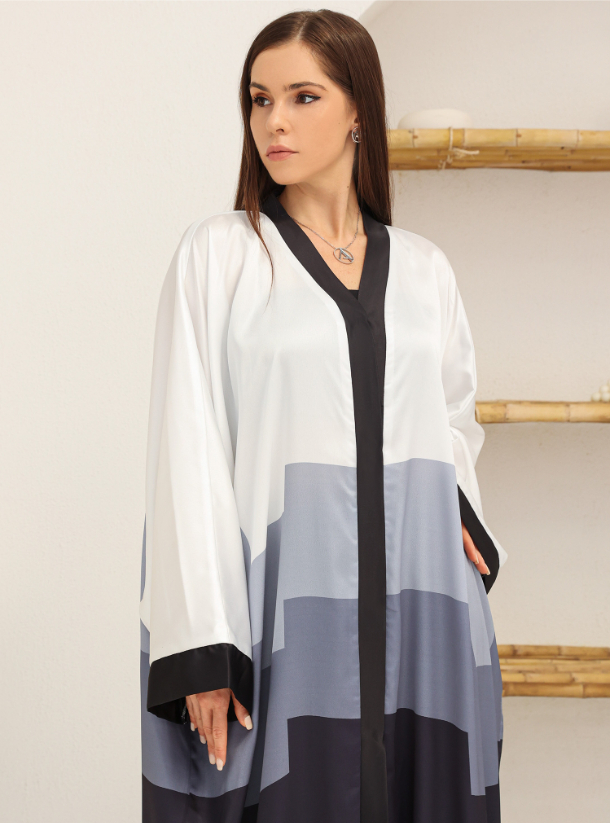 RTW93D1763ABSK Satin Silk Abaya Kimono Abayas from Ayanski Fashion at ...