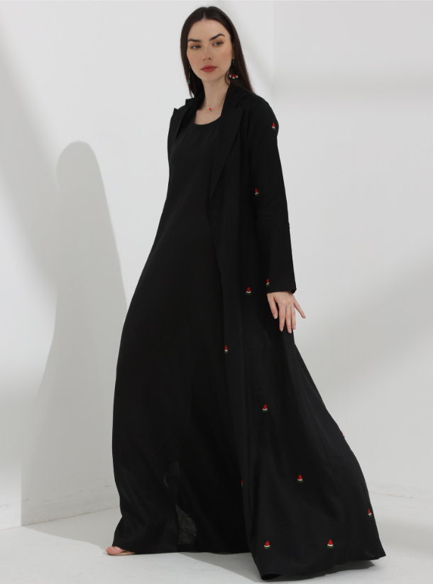 B Linen Abaya Casual Black Watermelon Linen Abaya Abayas from Shehna ...