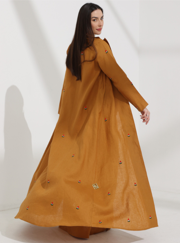 MY Linen Abaya Casual Mustered Yellow Watermelon Linen Abaya Abayas ...