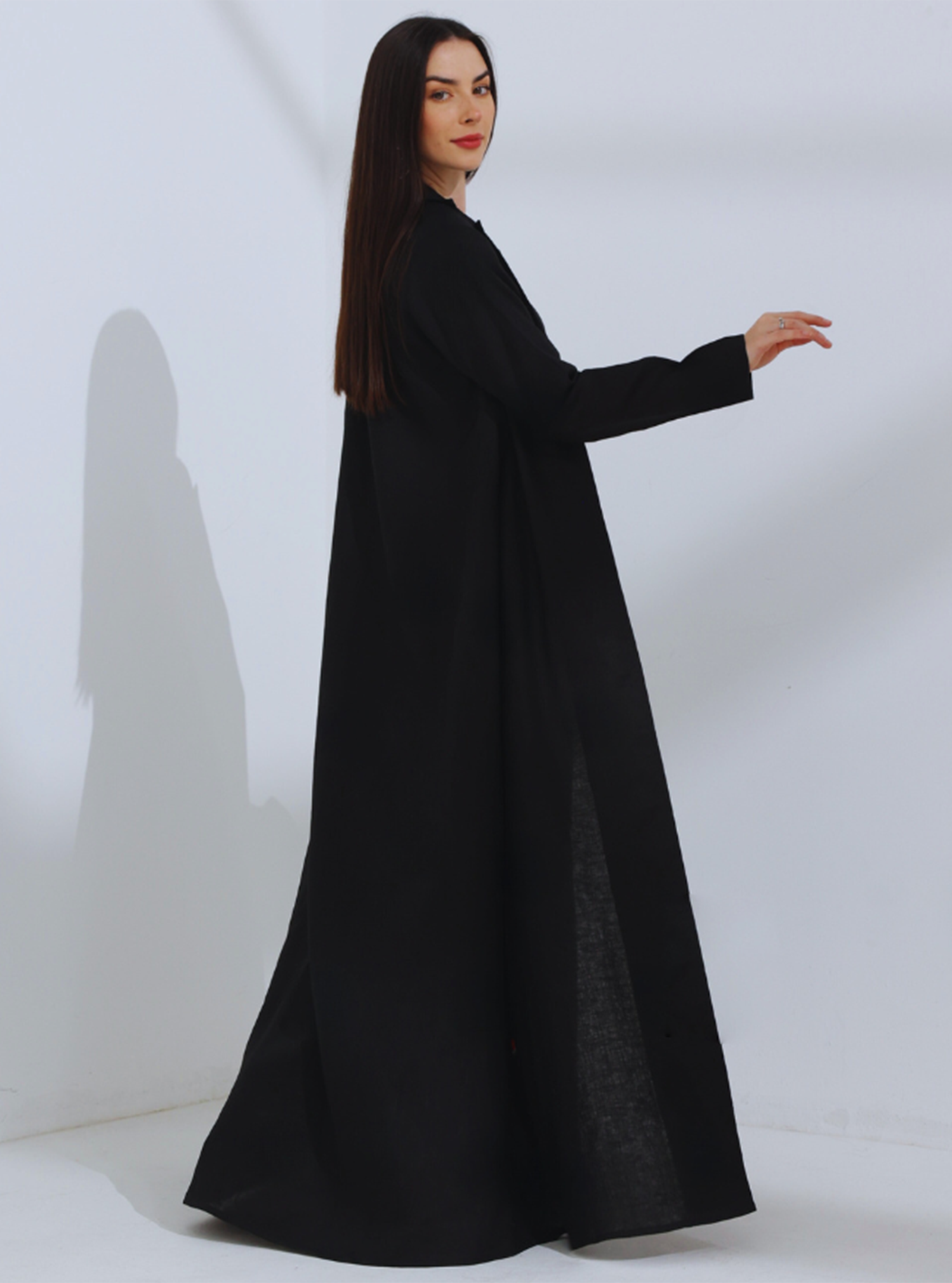B P Linen abaya Black Plain Linen Abaya Abayas from Shehna Hussain at ...