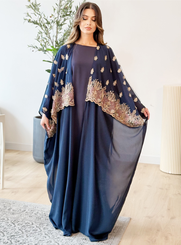 Princess Abaya Princesse Abaya decorated with floral 3D ans stones ...