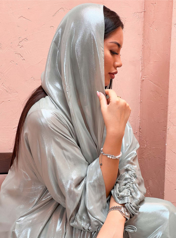 Luminous Abaya Elevate your elegance with the Luminous Edge Abaya Abayas from NAKAYA DUBAI at Boksha