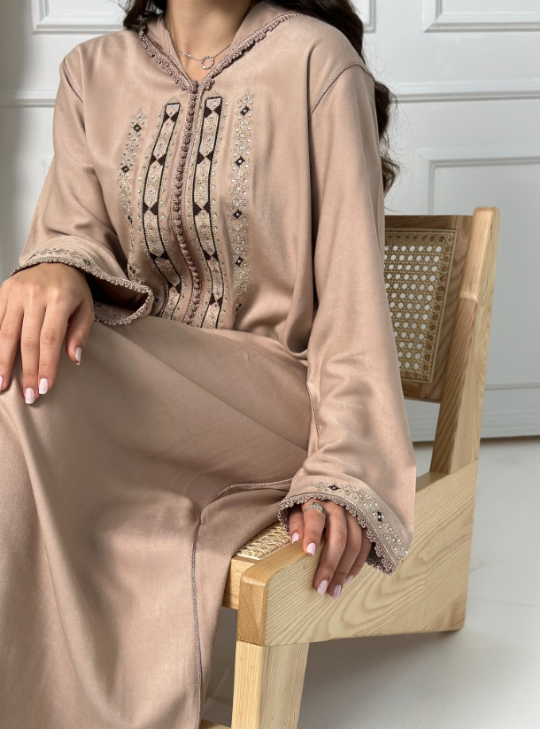Marrakechia Hooded moroccan jalaba with crystal Kaftans from Stitch ...