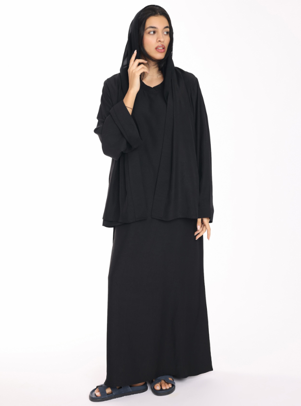 Kimono Abaya The slip dress and Kimono abaya are made of the same ...