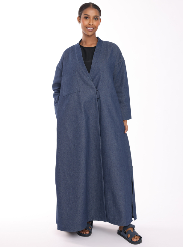 Denim Abaya Modern abaya with denim fabric Abayas from Yalla World at ...