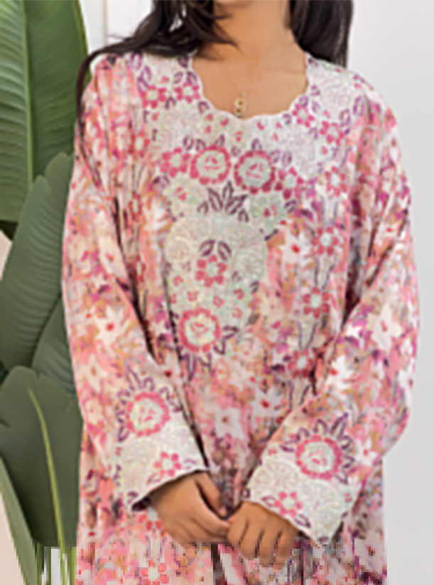 Mukhawar Beautiful lavender silk Mukhawar with intricate details ...