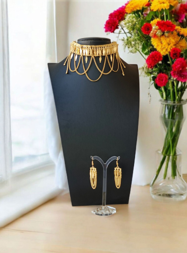 Murtasha Set All golden choker murtasha set. Fashion Jewellery from ...